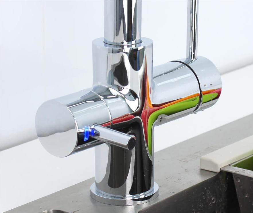 LED timer indicator faucet,3-way lighting timers tap, hot cold water ...